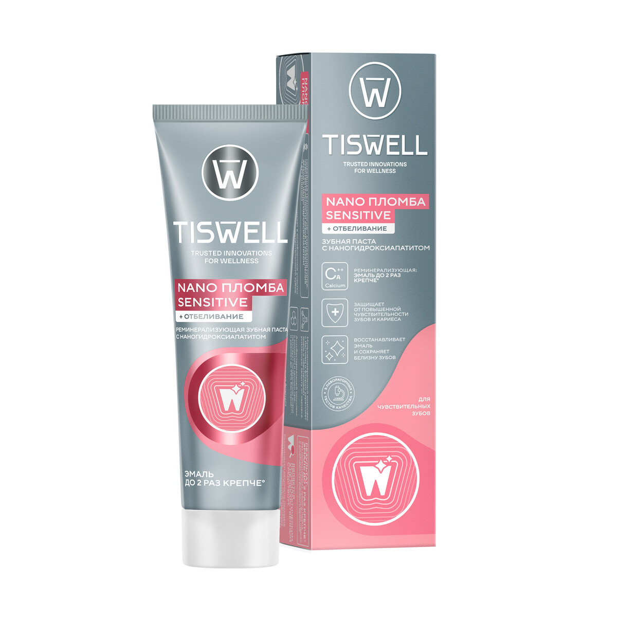 TISWELL зубная паста отбеливающая реминерализирующая для чувствительных зубов с ...