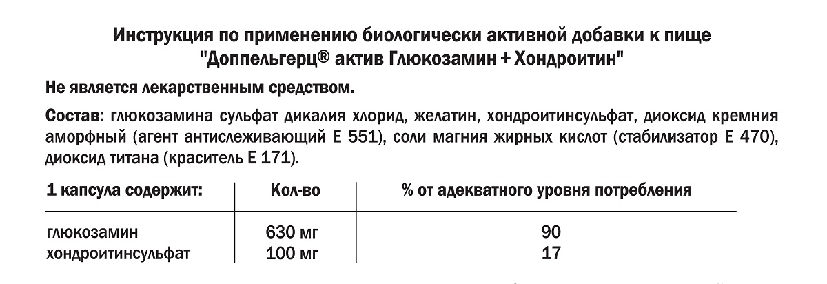 Доппельгерц Актив Глюкозамин+Хондроитин, капсулы, 30 шт. купить по цене 752 руб. в Саратове с ...