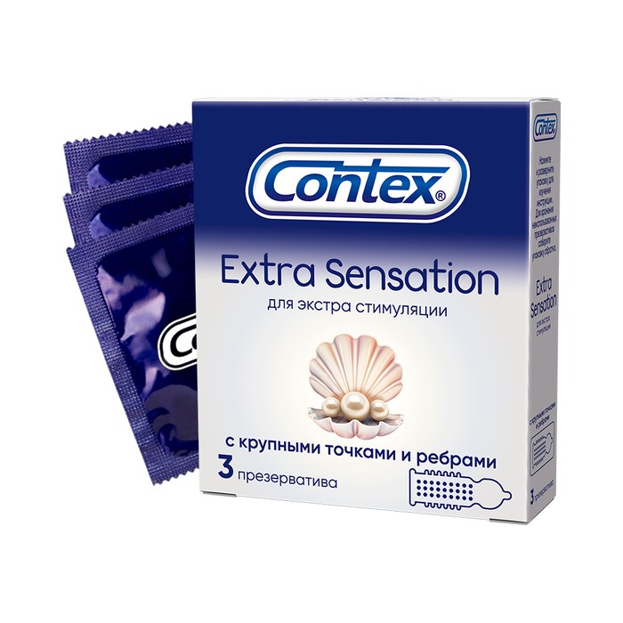 Презервативы Contex Extra Sensation с крупными точками и ребрами, 3 шт. купить по цене 225 руб ...