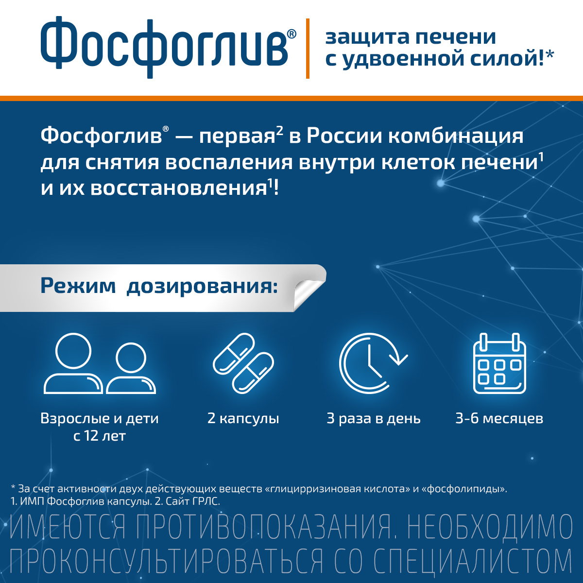Фосфоглив, капсулы, 96 шт. купить по цене 1 216 руб. в Туле с доставкой в аптеку, инструкция по ...