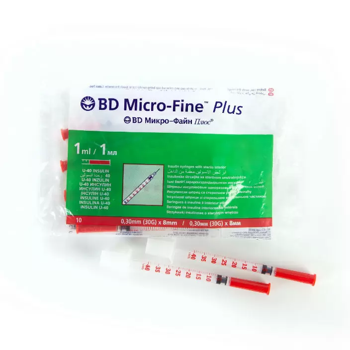 Шприц инсулиновый Micro-Fine Plus U100 с иглой 30G (0,30 х 8,0 мм) 0,5 ...