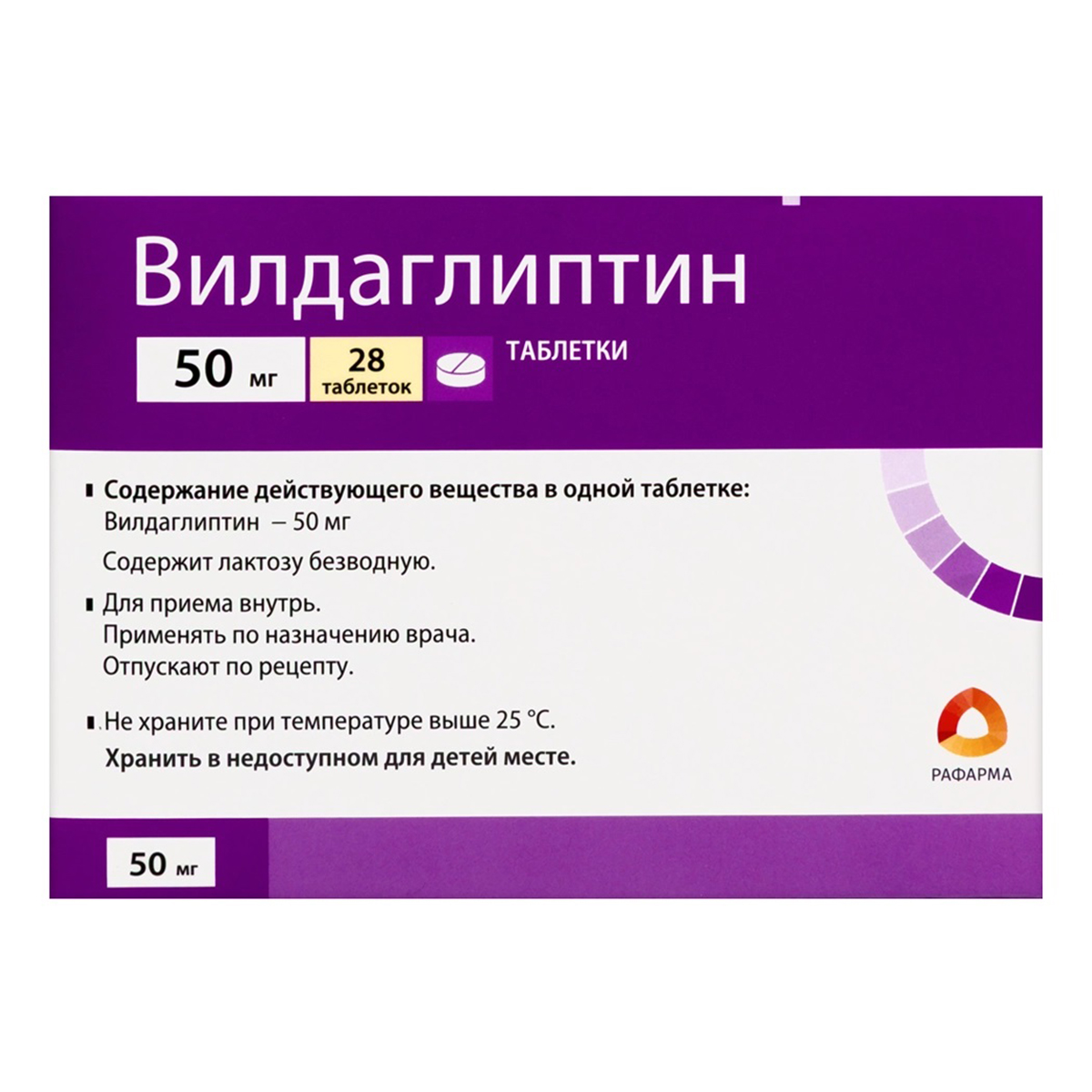 Вилдаглиптин, таблетки 50 мг, 28 шт. купить по выгодной цене в Сыктывкаре с доставкой в аптеку ...