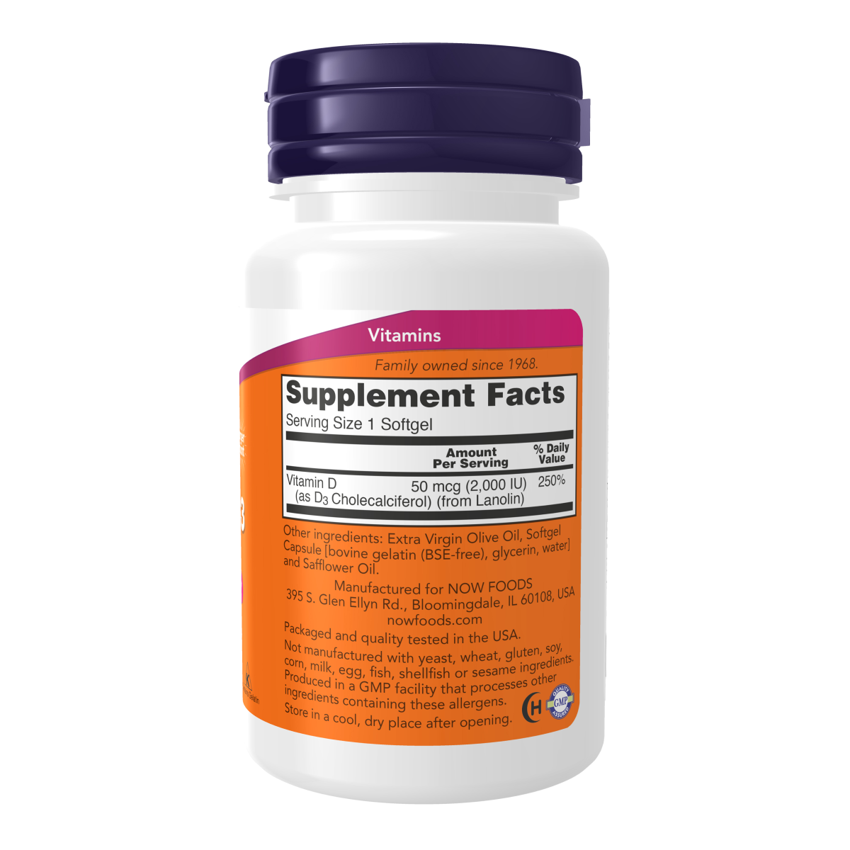 NOW Высокоэффективный витамин Д-3 2000 МЕ, капсулы, 240 шт. купить по цене 1 993 руб. в Москве с ...