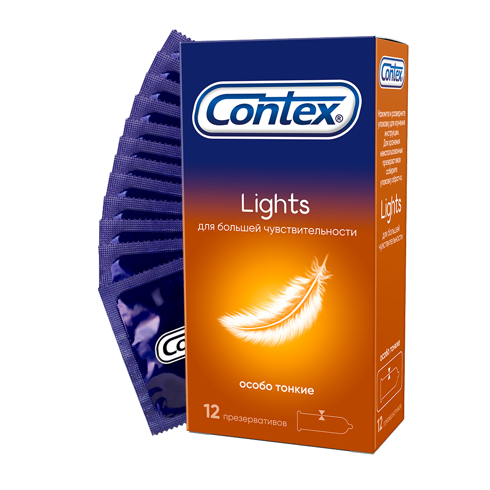 Презервативы Contex Lights особо тонкие, 12 шт. купить по цене 896 руб. в Хабаровске, инструкция ...