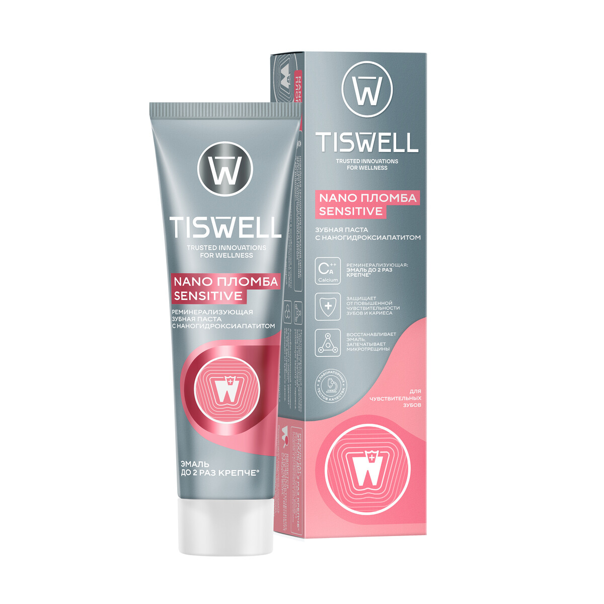 TISWELL зубная паста реминерализирующая от кариеса с наногидроксиапатитом для чувствительных ...