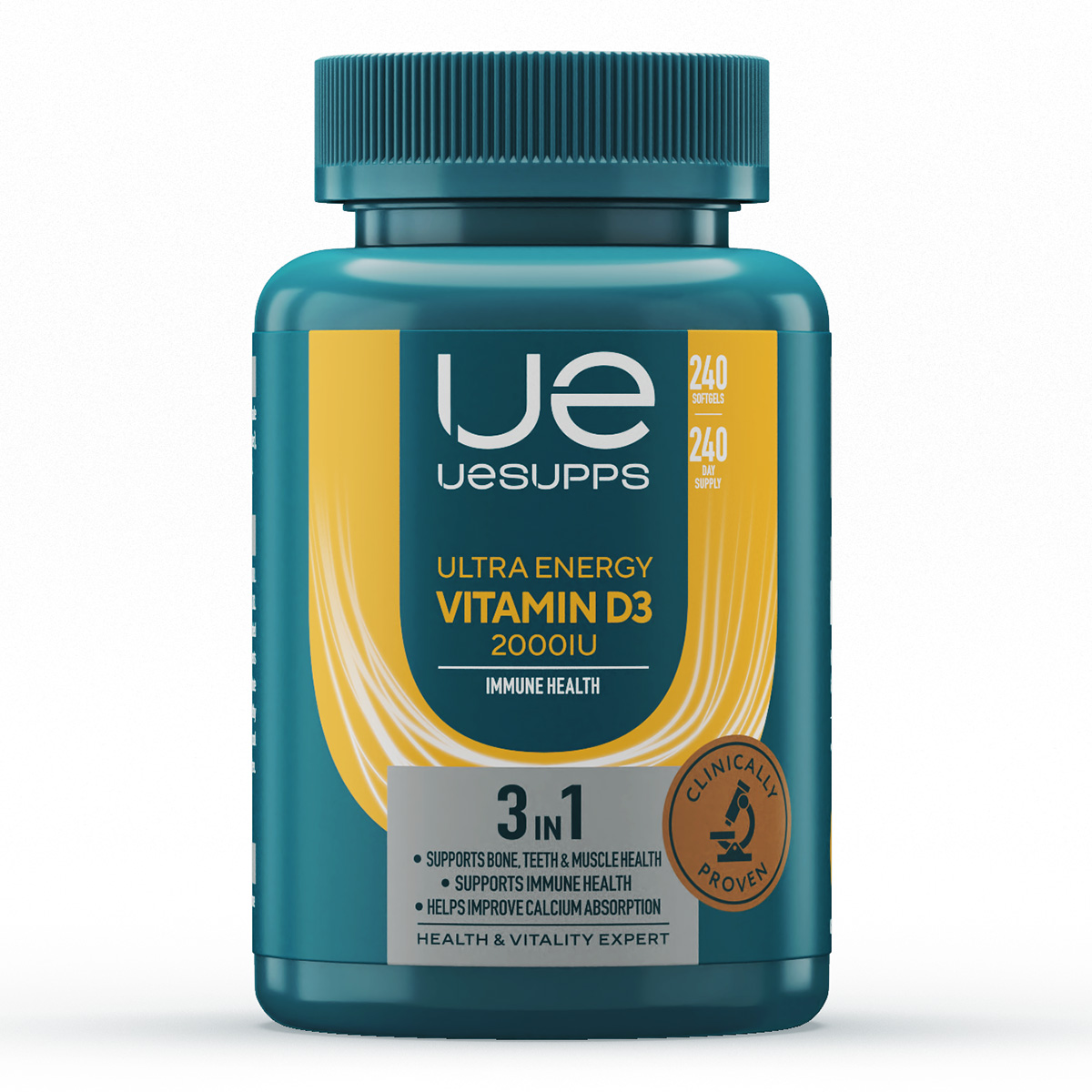 UESUPPS Ультра Энерджи Витамин D3 2000 МЕ, капсулы, 240 шт. купить по цене 2 530 руб. в Москве с ...