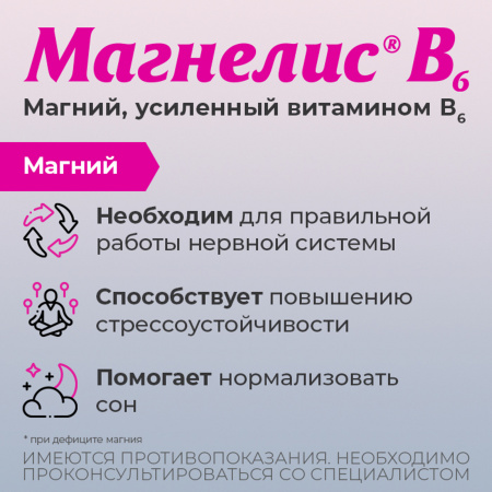 Магнелис B6, таблетки покрыт. плен. об. 48 мг+5 мг, 90 шт. купить по цене 659 руб. в Смоленске ...
