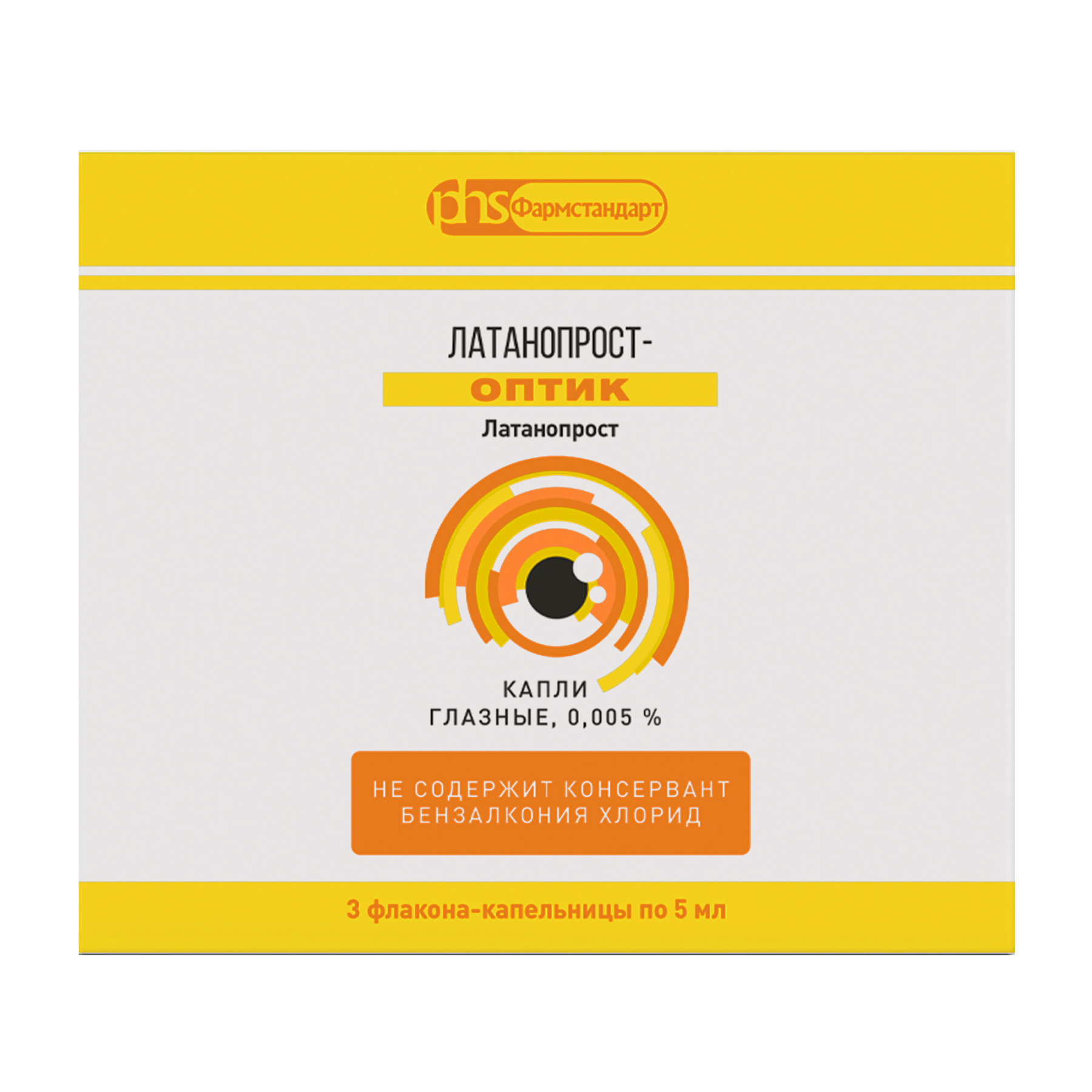Латанопрост-Оптик, капли глазные 0,005 % флакон/капельница 5 мл, 3 шт. купить по цене 942 руб. в ...