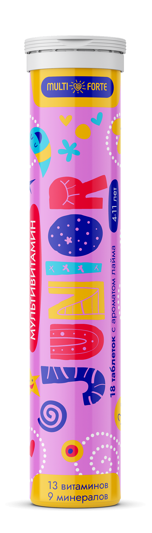 Мультивитамины Юниор BioForte, таблетки шипучие (с ароматом лайма), 18 шт. купить по цене 312 ...